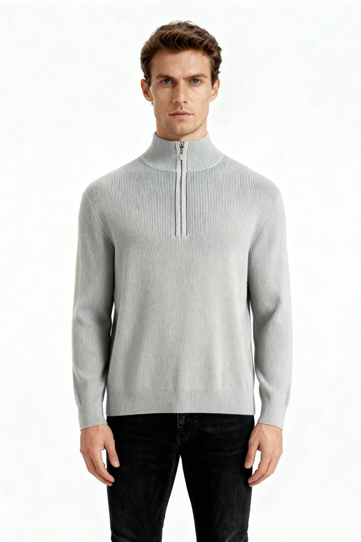 Lavencio | Men’s Quarter Zip Sweater – Modal Wool Blend Half Zip ...